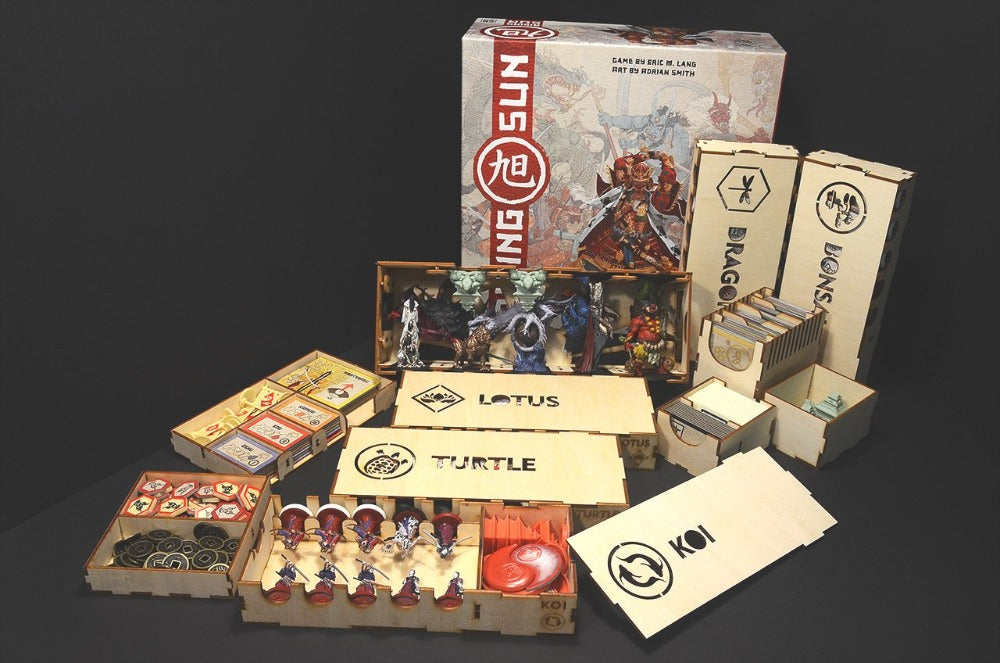 Crow Box Rising Sun + KS upgrade pack Wooden board game storage box Ri ...